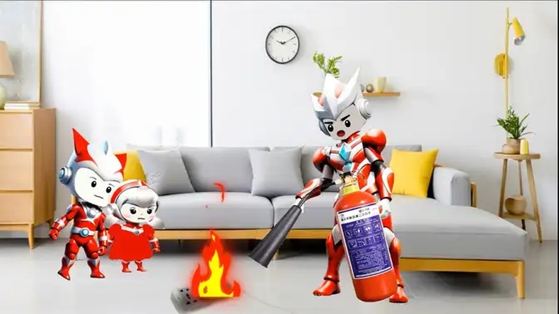 启蒙早教动画:电器着火了要用灭火器救火