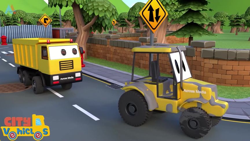 拖拉机在农场种小麦做面包 #儿童动画 #工程车动画片大全