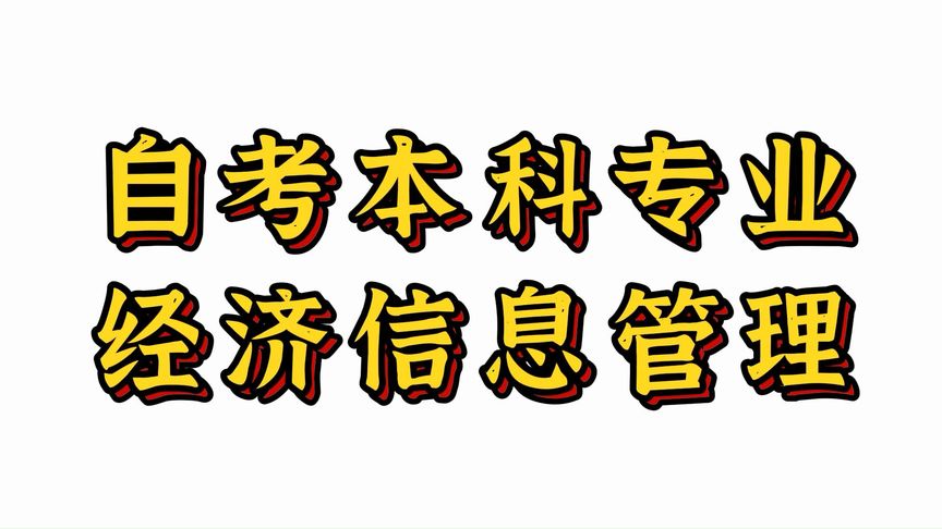自考专业-经济信息管理