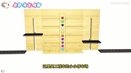 汽车停车场警车校车混凝土搅拌车自卸卡车消防车工程车动画