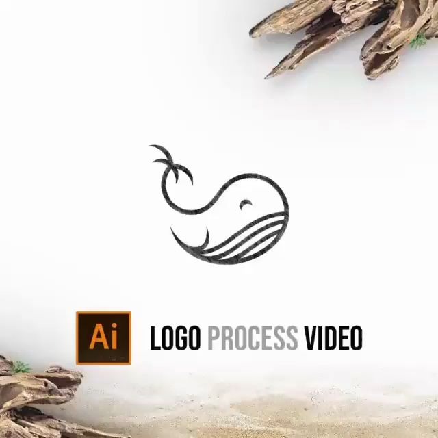 简单易学的小鲸鱼LOGO设计