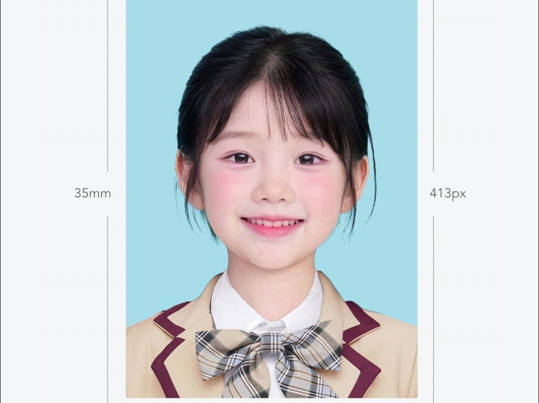 宝宝小学报名入学证件照片制作
