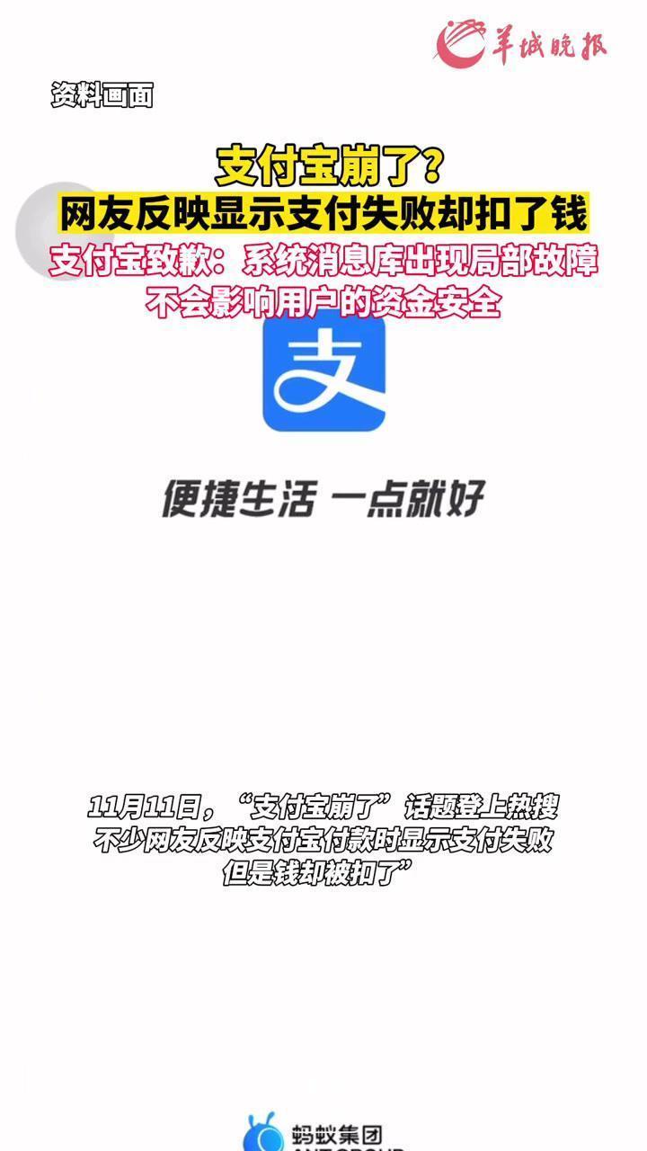 ...致歉:系统信息库出现局部故障,不会影响用户的资金安全。#支付宝