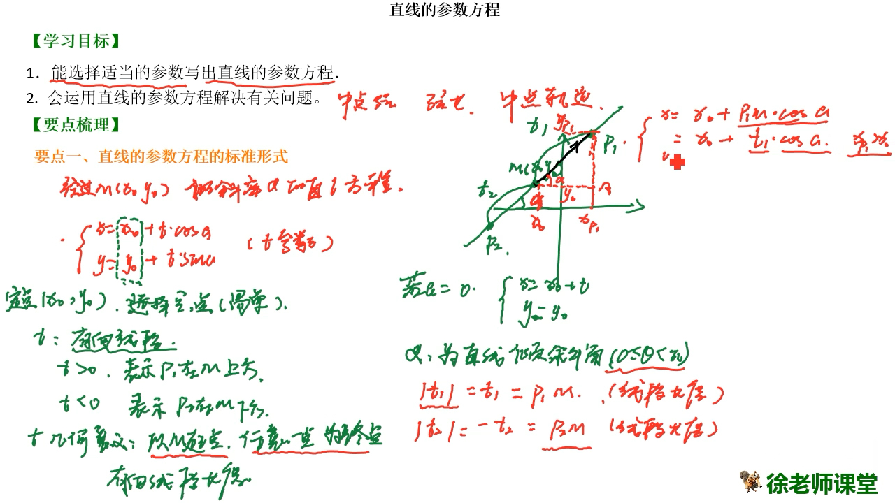 直线参数方程标准形式(下)
