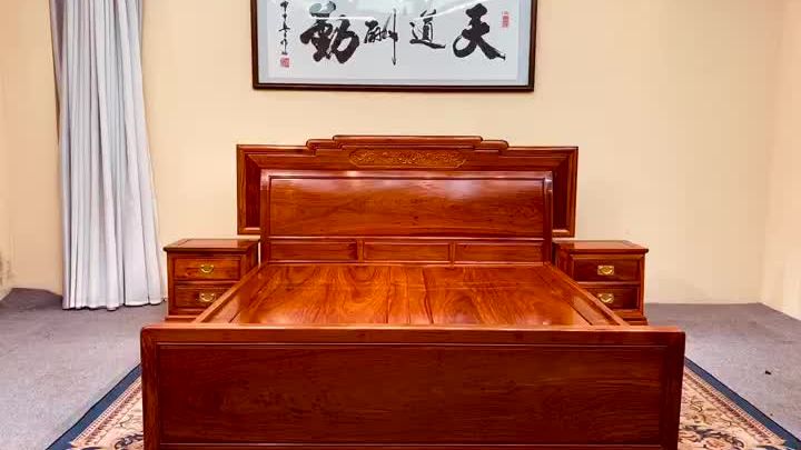 #大果紫檀缅甸花梨木 #红木家具 #床
