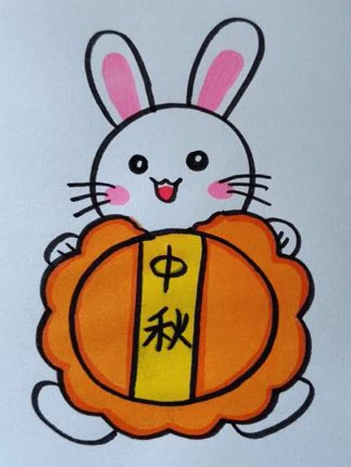 中秋节简笔画一起学画画