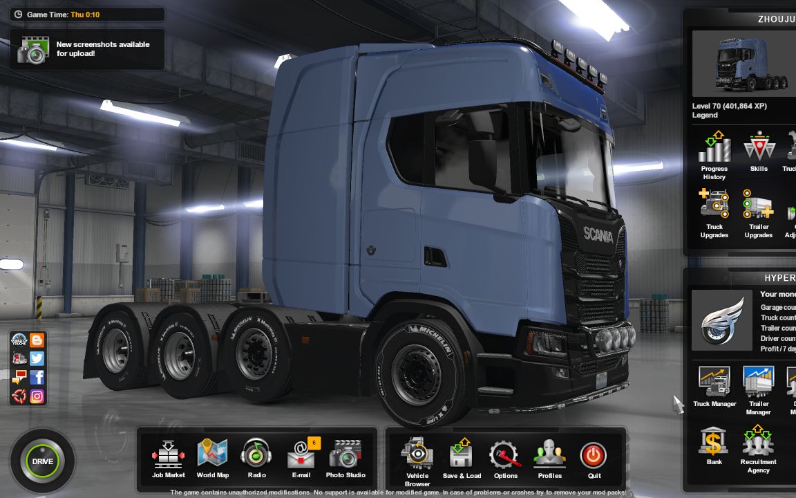 【欢乐向】美国卡车模拟_用欧卡斯堪尼亚重卡拉大件起重机,过弯脸刹...