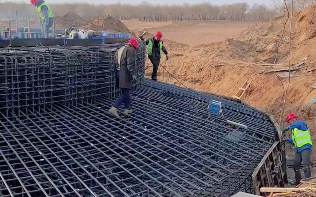 风电基础模板支模现场 等待浇筑