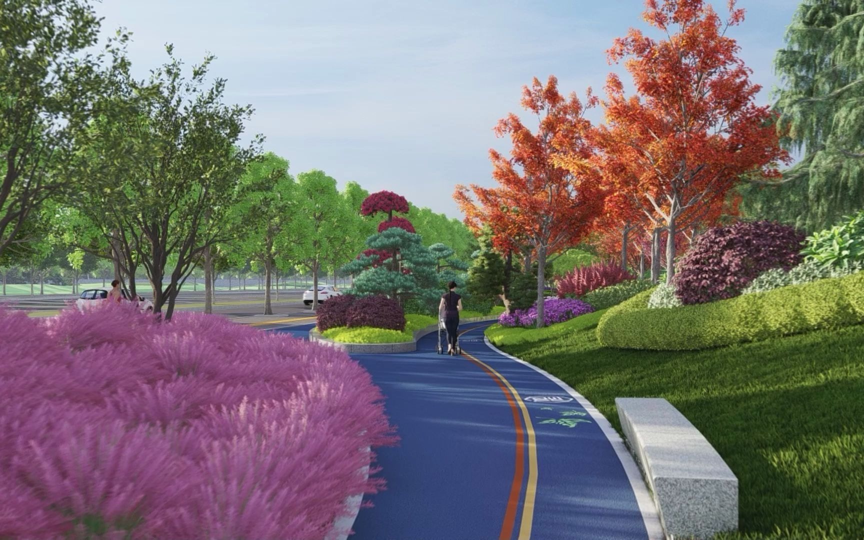 平顶山道路绿化廊道景观动画