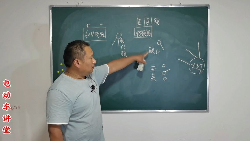 电动车大灯线路中有,转换器总开关和变光开关,师傅现场画线路图