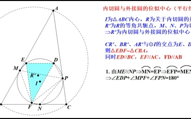 数学常识209,内切圆与外接圆的位似中心性质(平行线),涉及常识208
