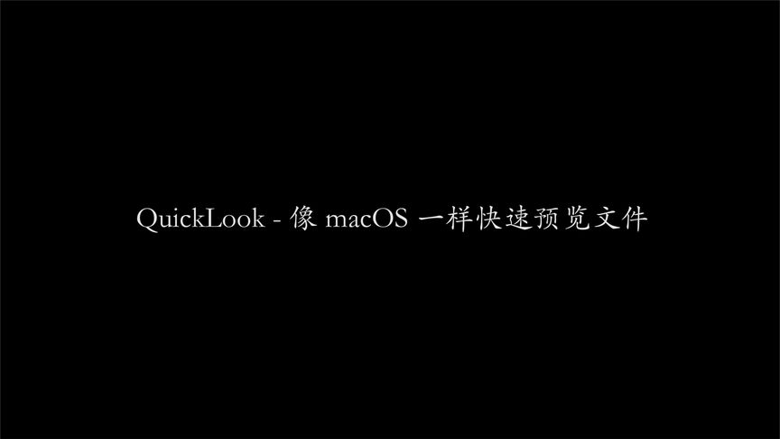 QuickLook - 像 macOS 一样快速预览文件 | 效率工具 | 文件预览