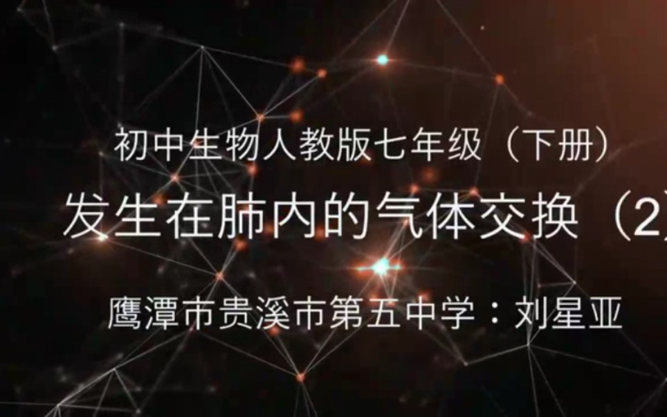 【赣教云】3月5日七年级生物(人教版)『第二节 发生在肺内的气体交换』
