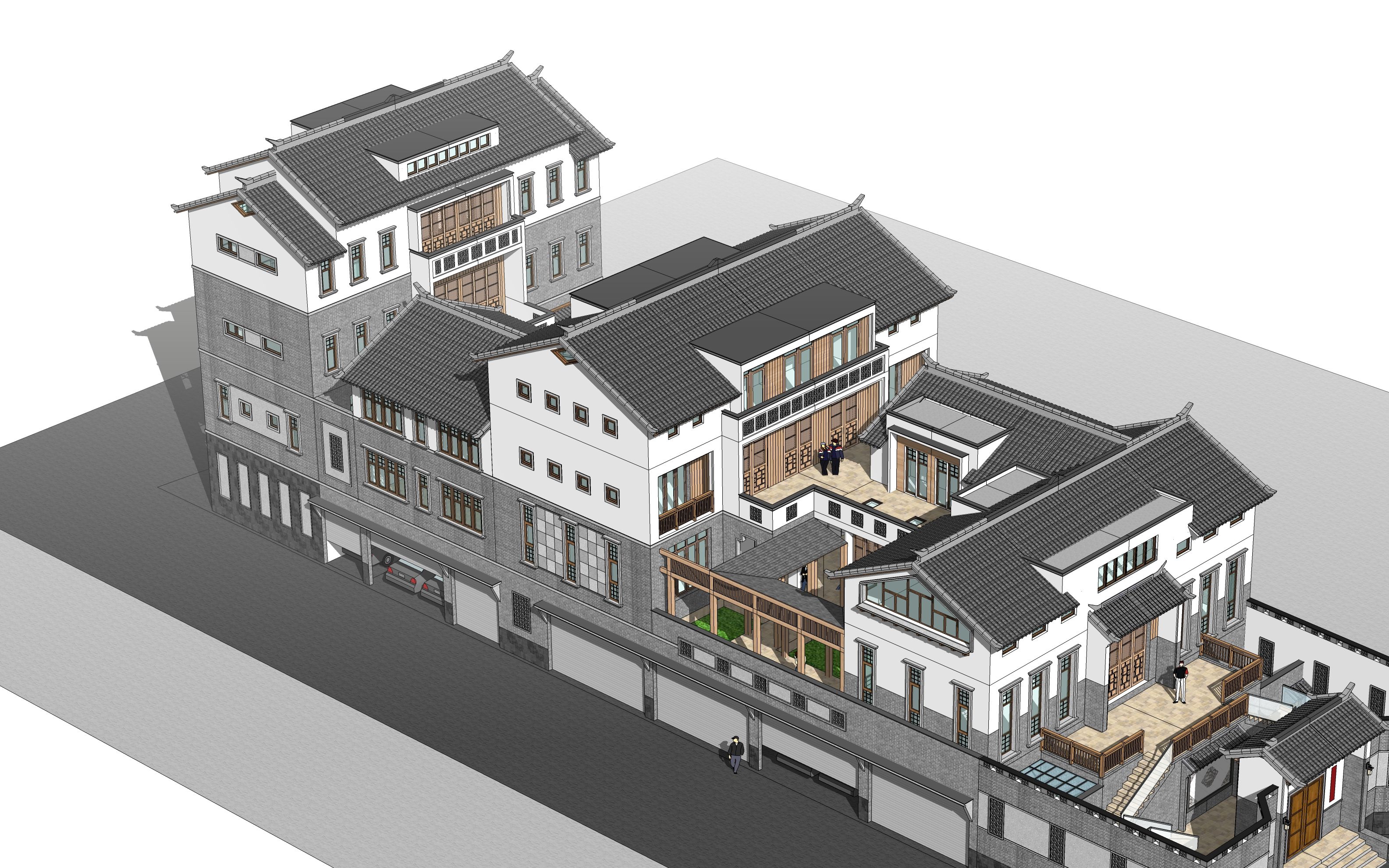 现代徽派中式三进四合院别墅设计案例,万般美好都不及家的温暖——...