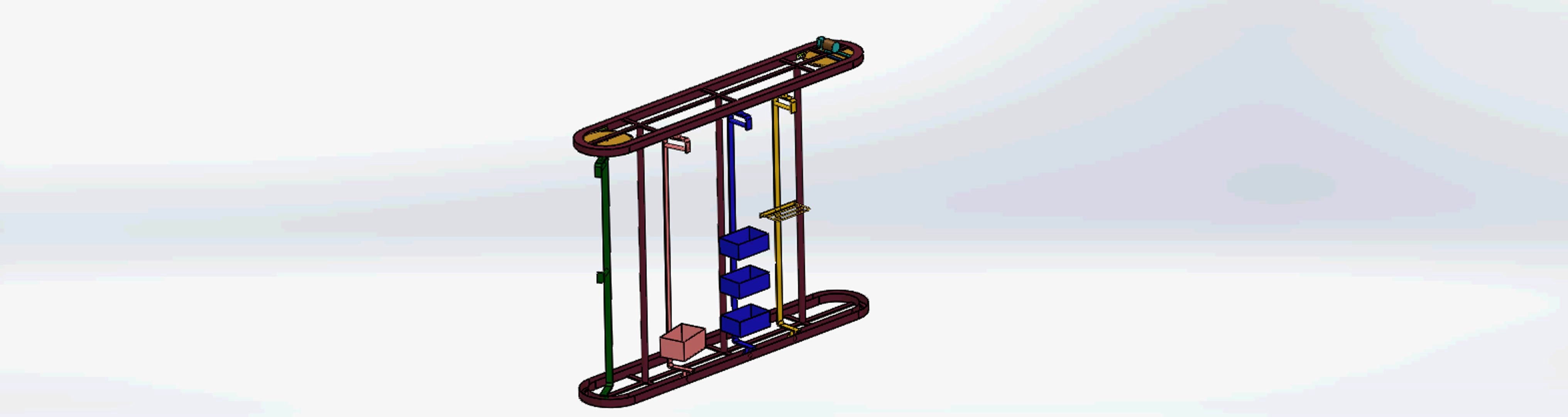 旋转衣柜内部机构动画展示