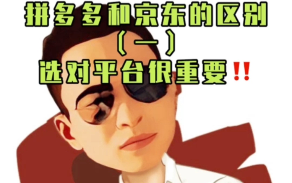 拼多多和京东的区别(一),选对平台很重要