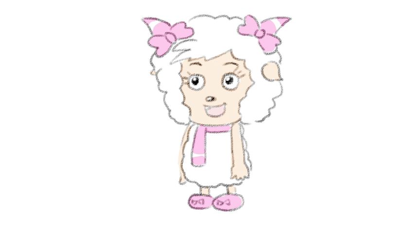 美羊羊简笔画,可爱的小蝴蝶结,是青青草原上最美的少女