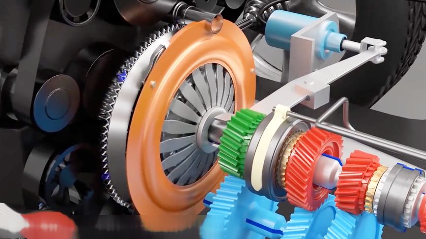 详解离合器的工作原理，3D动画中文讲解