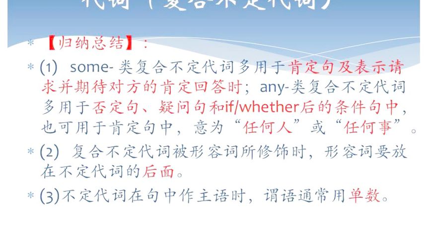 关于some和any,不是只有肯定用some,否定和疑问用any.