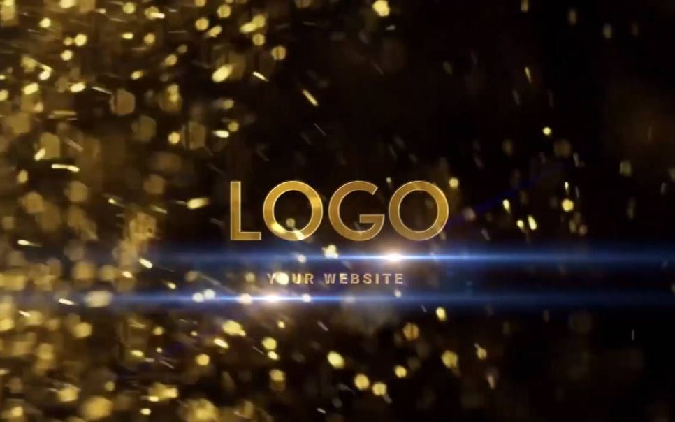 ...背景华丽鎏金logo文字标题年会活动颁奖典礼视频开场片头相册幻灯片