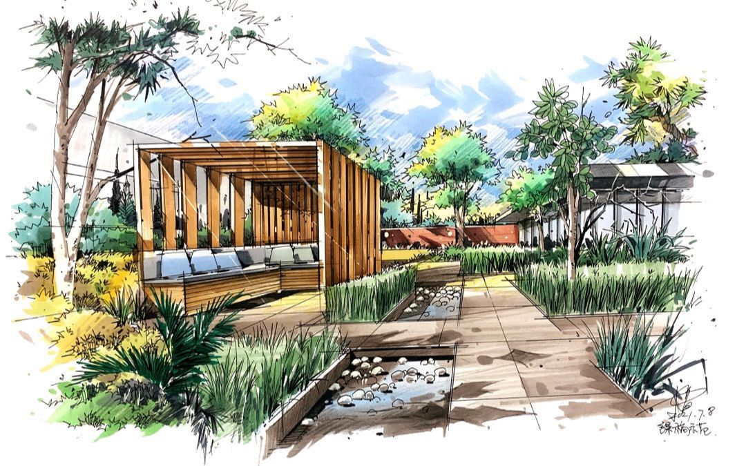 景观马克笔上色纯干货教学