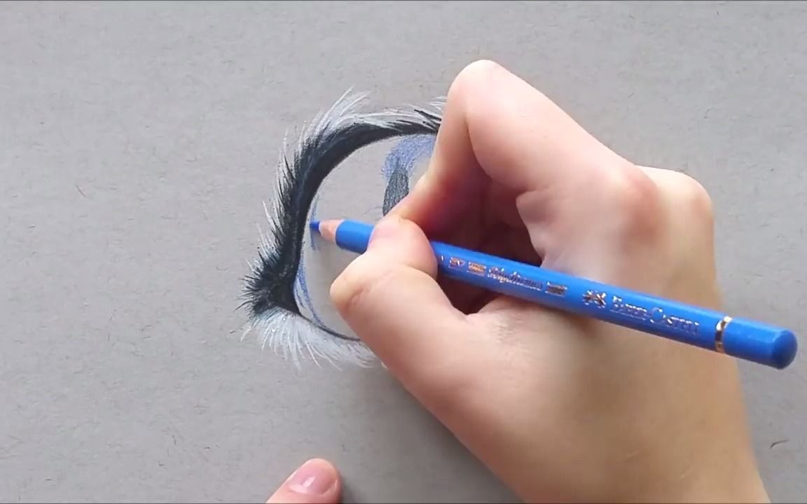 一个非常有神彩的豹子眼睛的画法只需要一套彩色铅笔就可以完成