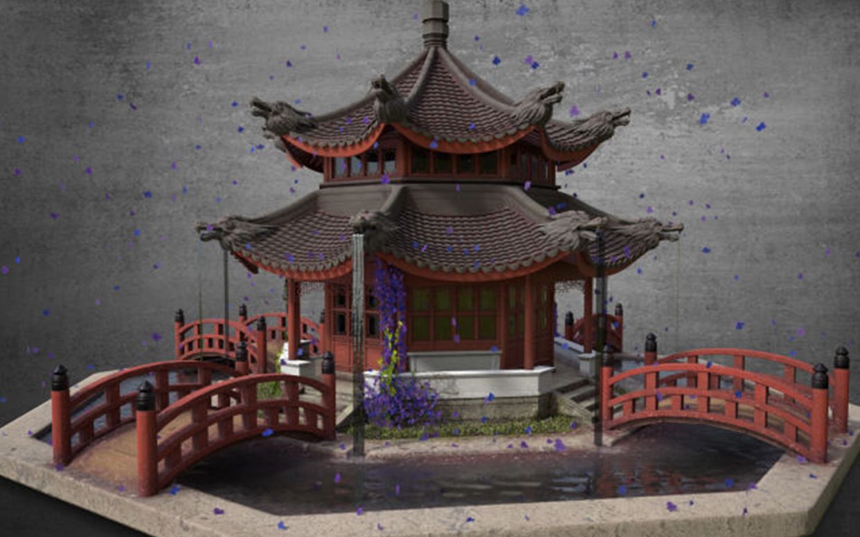 3DMAX场景建模|古风楼房建模思路与技巧-零基础3D场景建模讲解教程