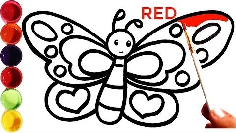 儿童简笔画:涂色蝴蝶画画