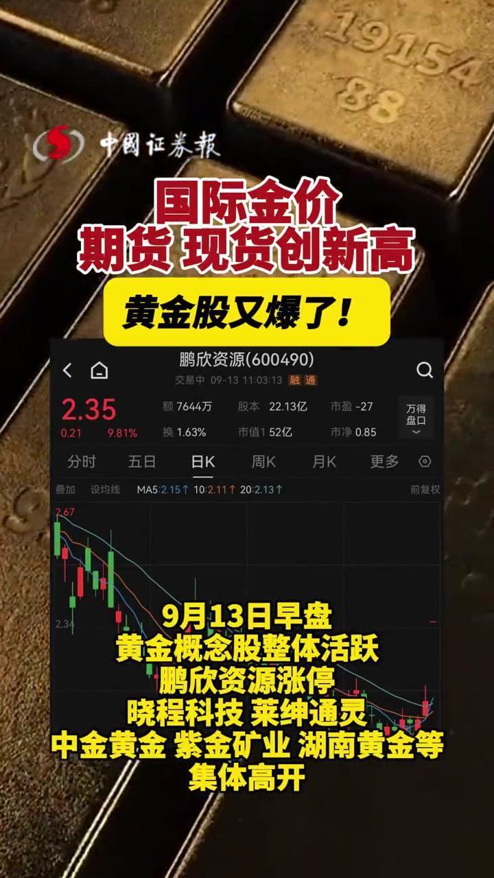 国际金价期货、现货创新高,黄金股又爆了!