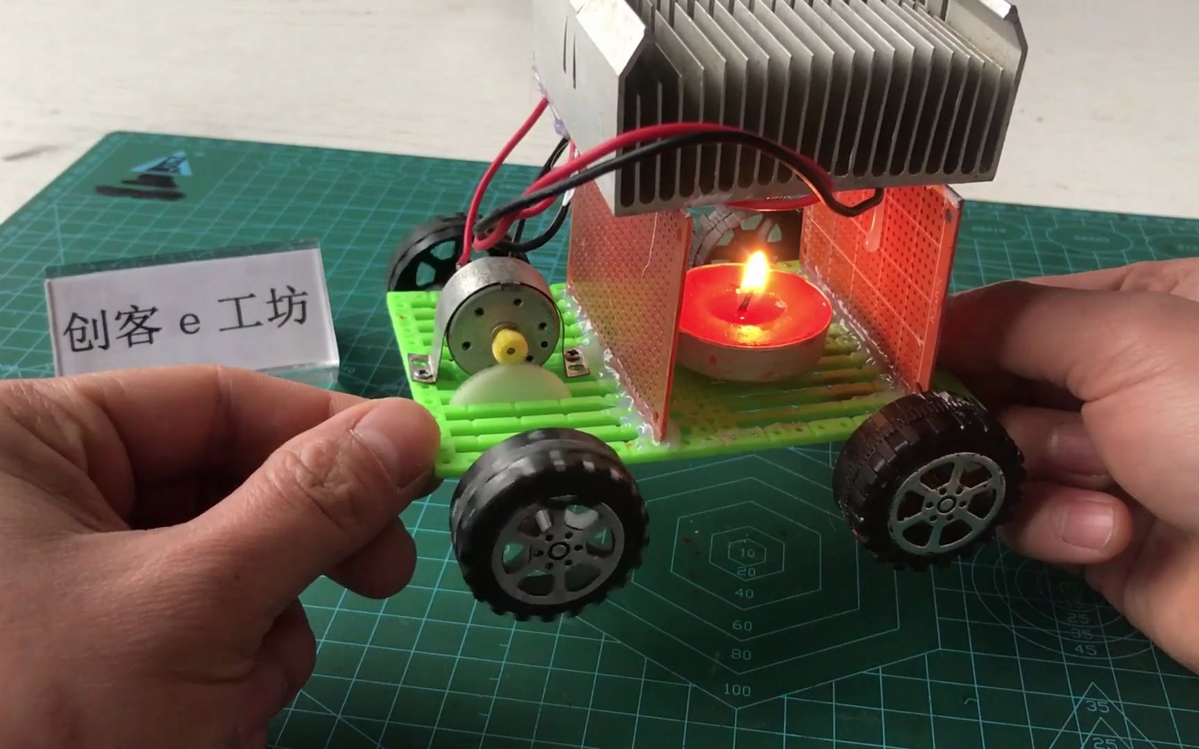 制作一辆用蜡烛发电就可以跑起来的电动小车,温差发电原理