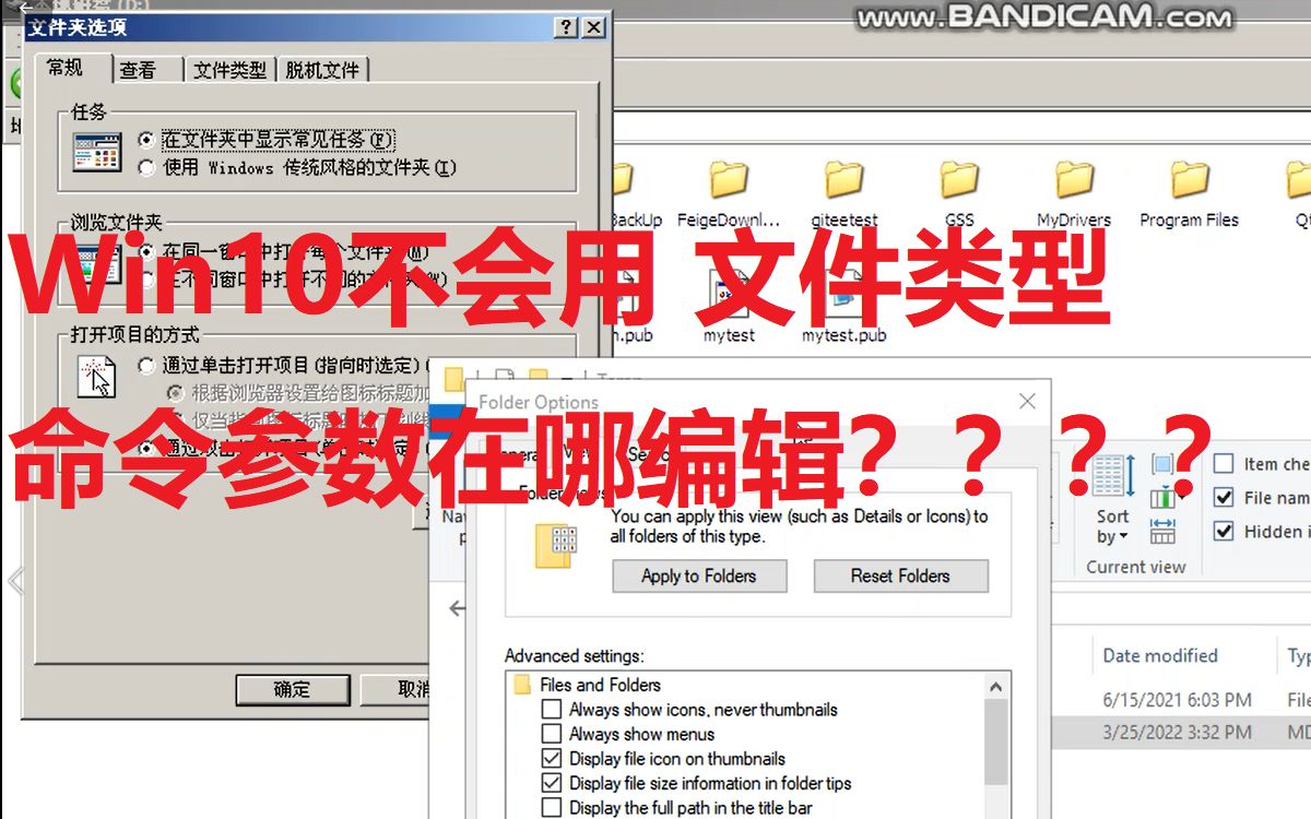 Windows10 文件夹选项 文件类型 在哪