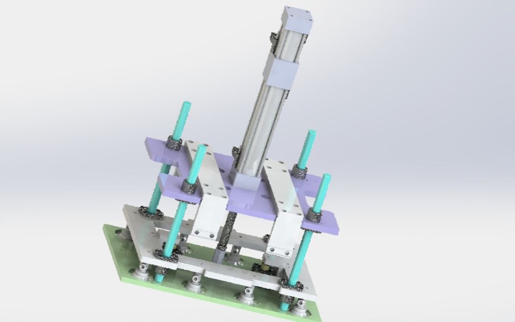 自动化非标设计教程—多位置气缸驱动直线轴承导向的吸盘取料手设计