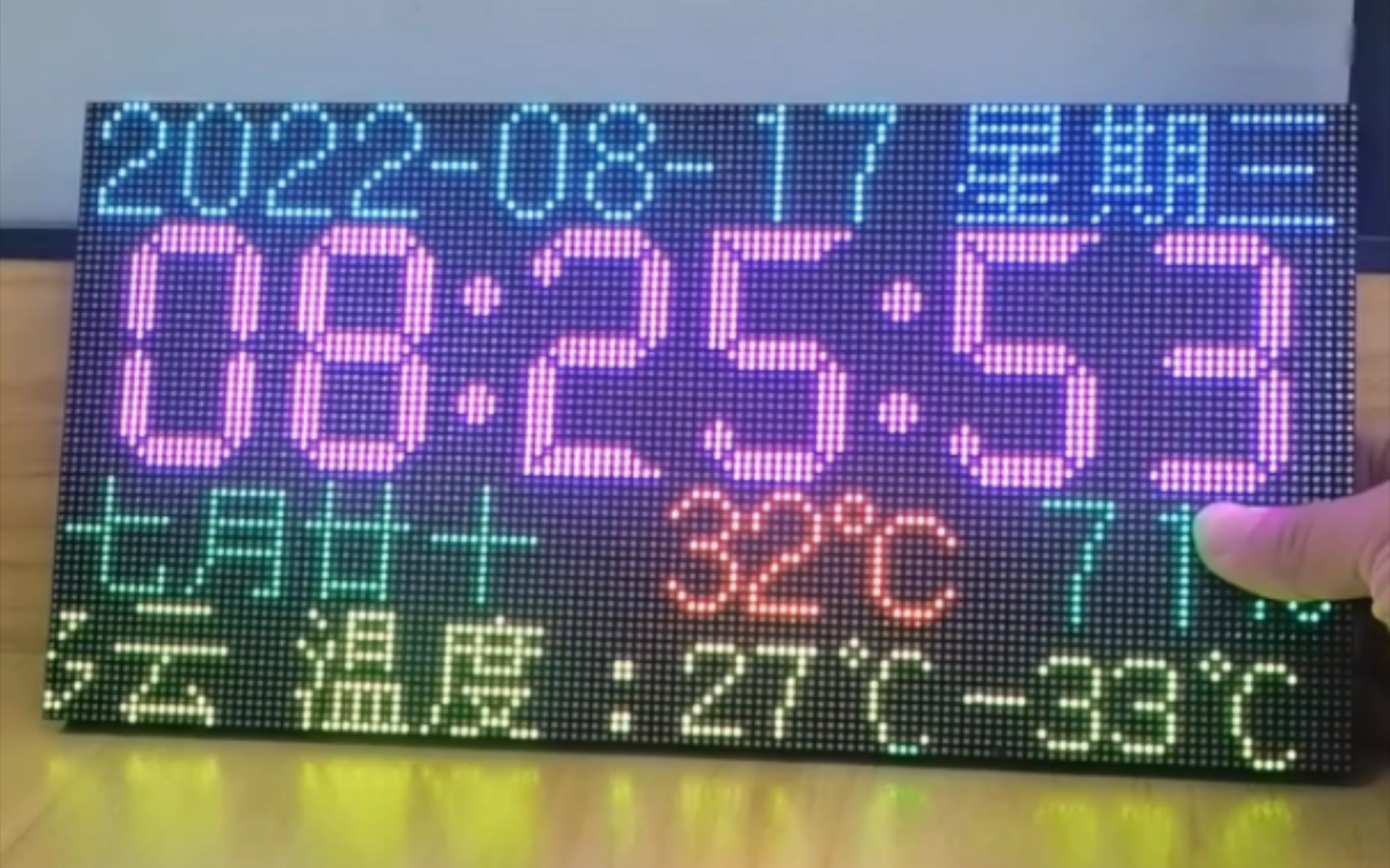 【钟表迷】LED数字时钟:P2.5全彩色屏、128×64分辨率