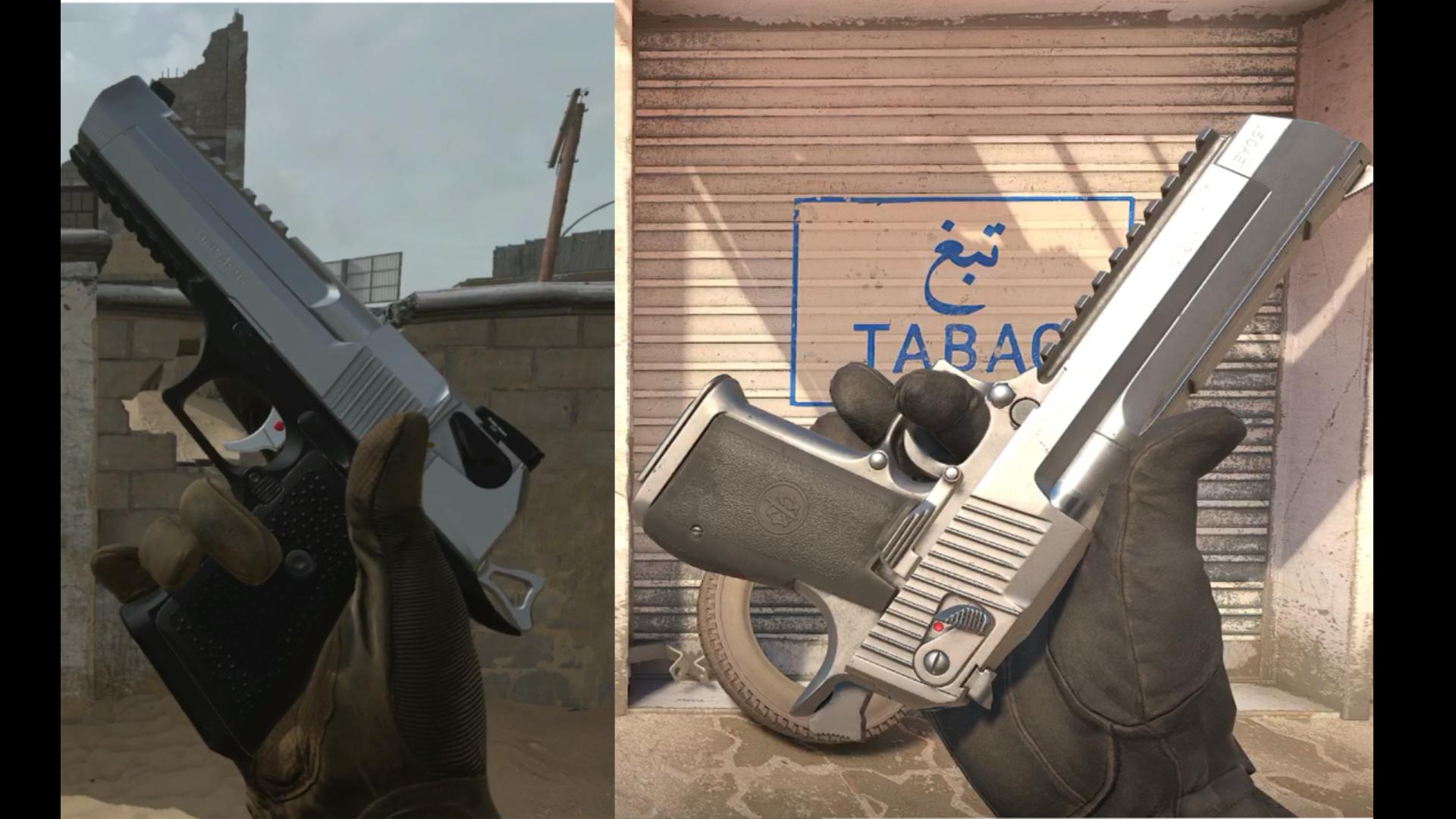 cs起源2 vs cod19,部分武器对比