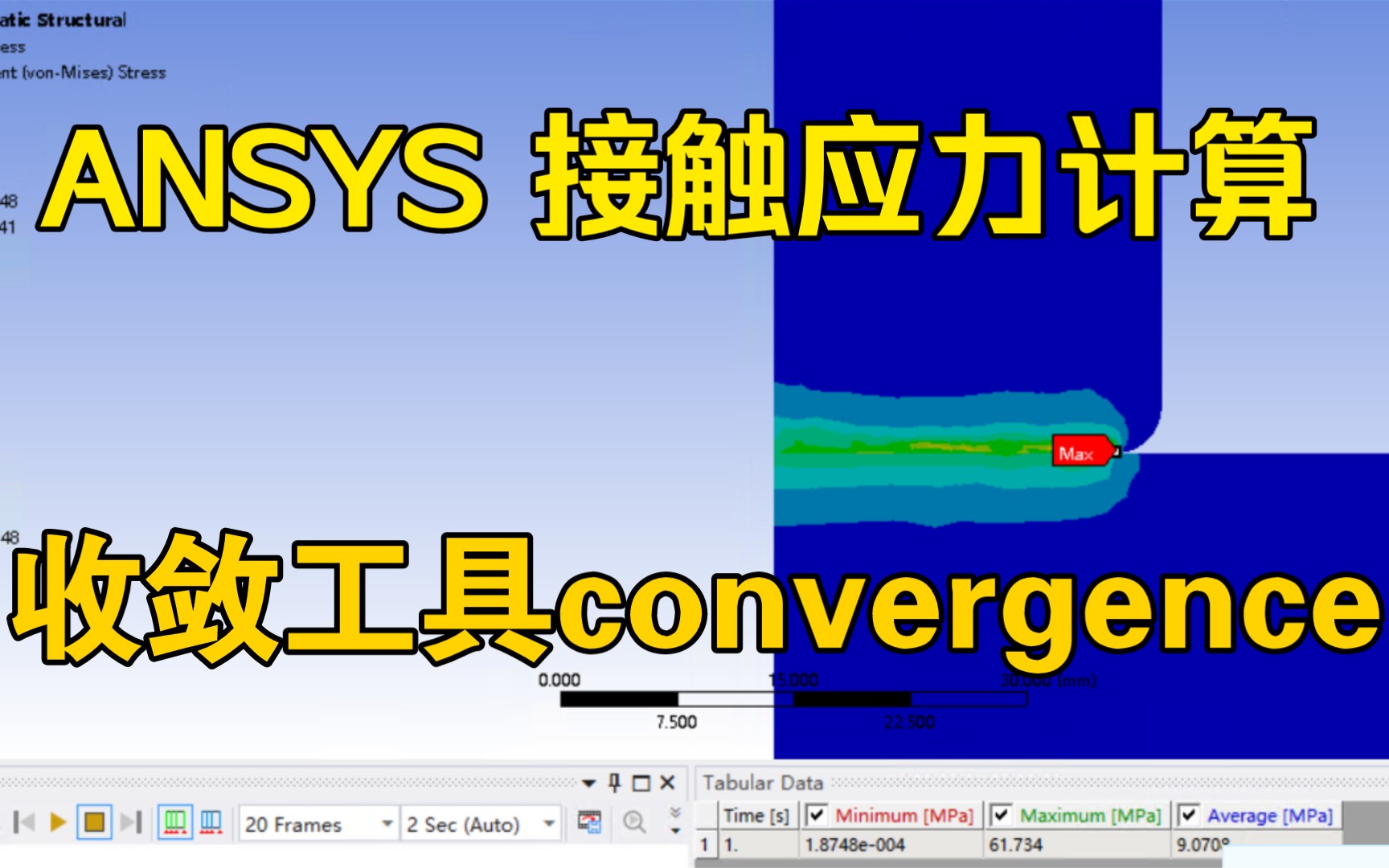 ANSYS中如何使用Convergence收敛工具进行接触应力计算
