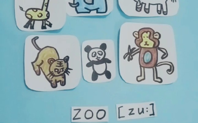 一年级英语单词拼读发音读音简笔画音标 动物园 zoo 宝宝早教幼教