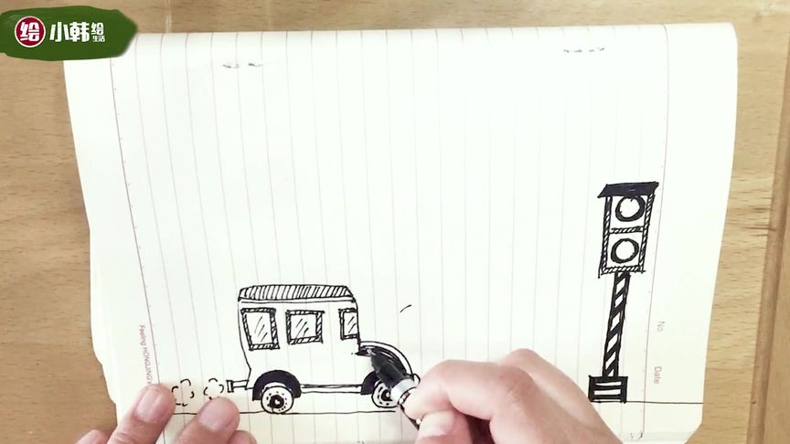 教你用线描画手账汽车,简单好学有好画