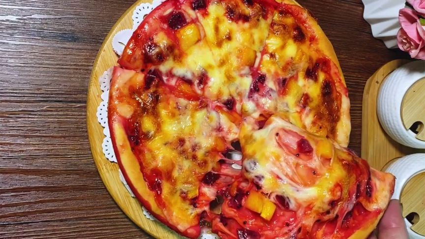 教你在家自制水果味披萨，简单易学，好吃无添加，学会不用买了