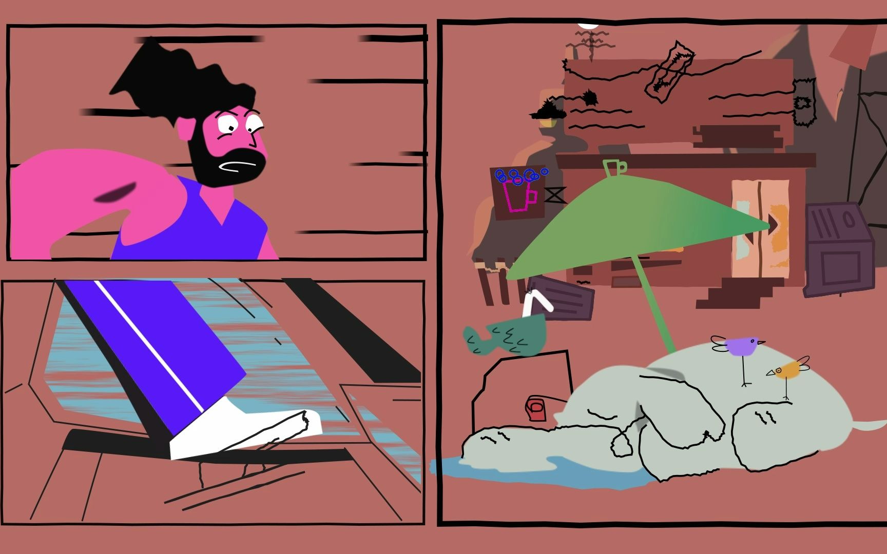 扁平化风格MG动画爱华仕行李箱(临摹作品)