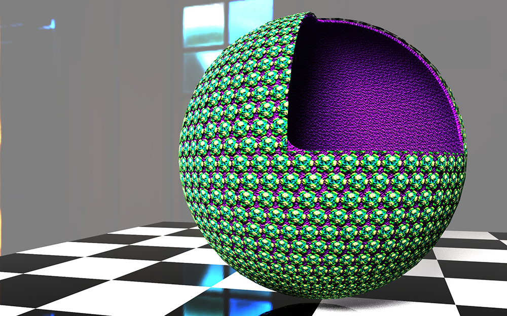 Maya建模渲染练习之没事玩个球(Core -Shell结构的壳)