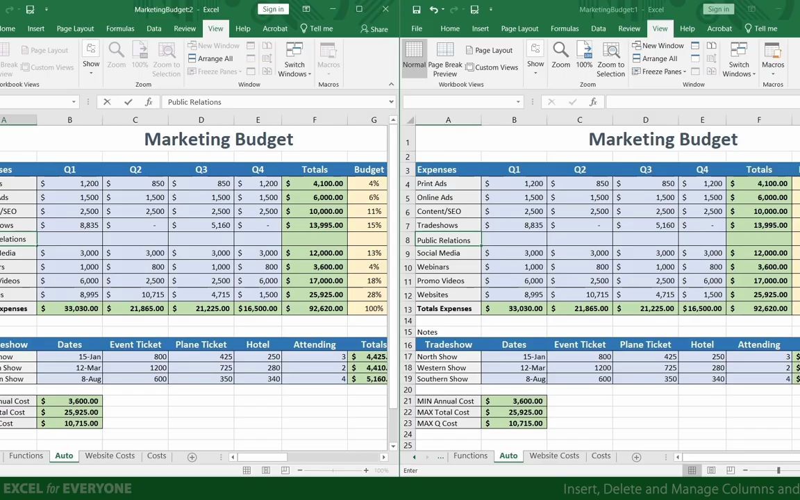 24. Insert, Delete and Manage Columns and Rows