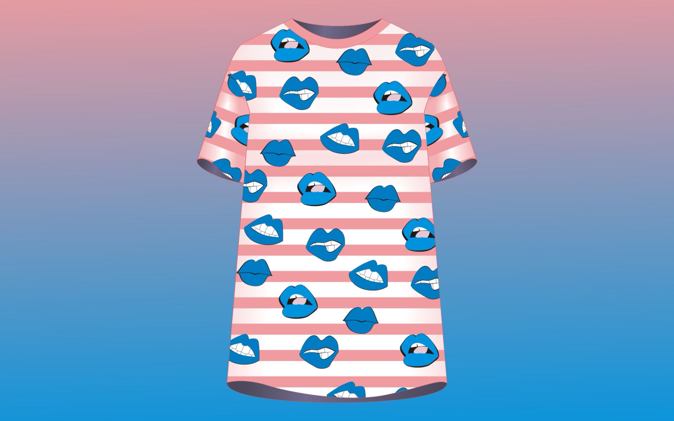 用CorelDRAW X4绘制条纹图案T恤款式图