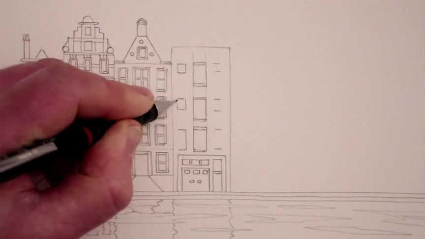 原来一排的房子是这样画出来的,学会这招,你也可以!