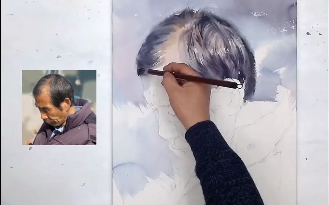 绘画;画画;绘画技法;风景油画;水彩;人物;头像;老年男老良第四期