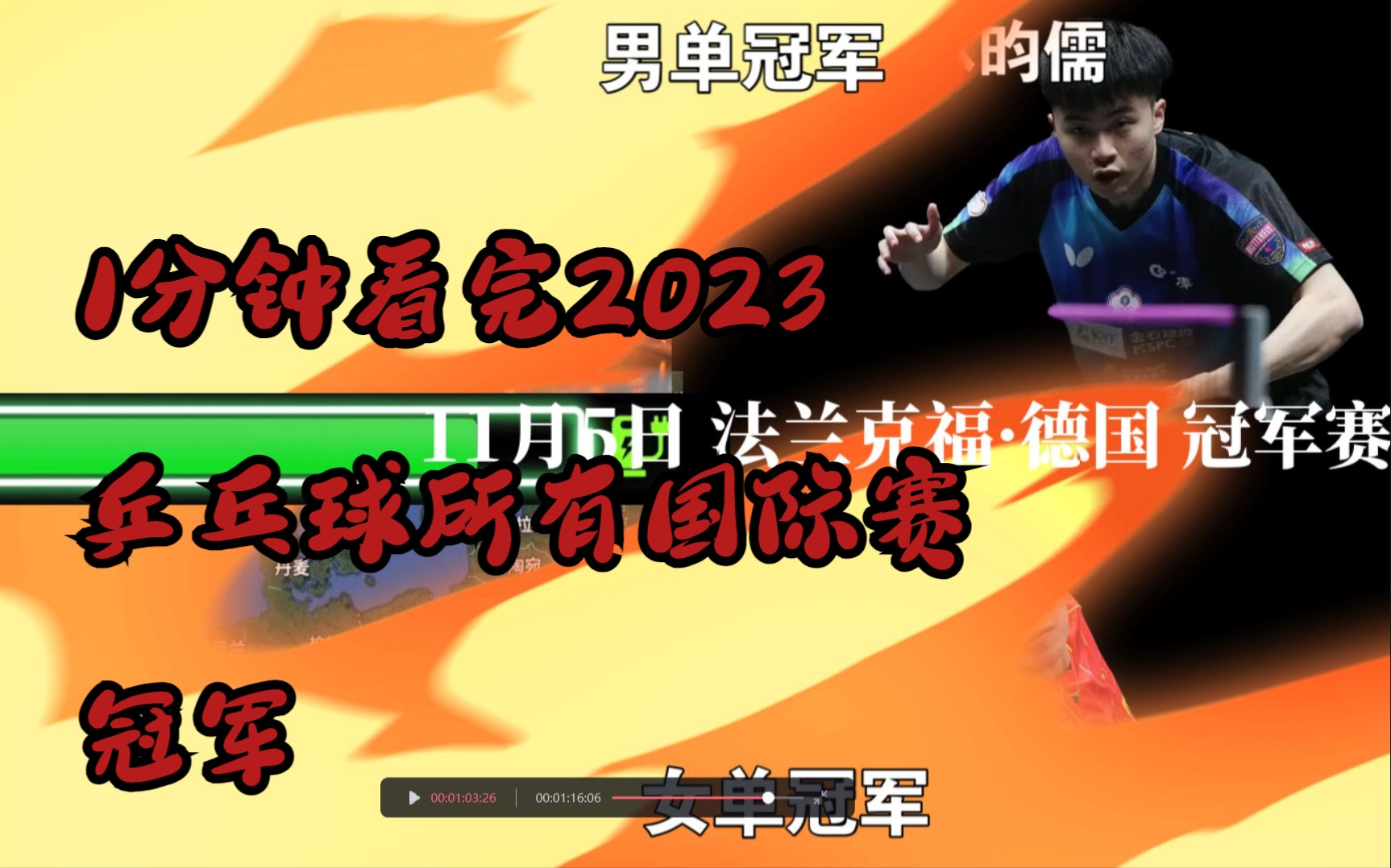 1分钟看完2023乒乓球所有国际赛的冠军花落