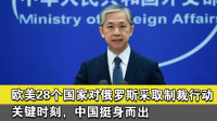 欧美28个国家对俄罗斯采取制裁行动,关键时刻,中国挺身而出