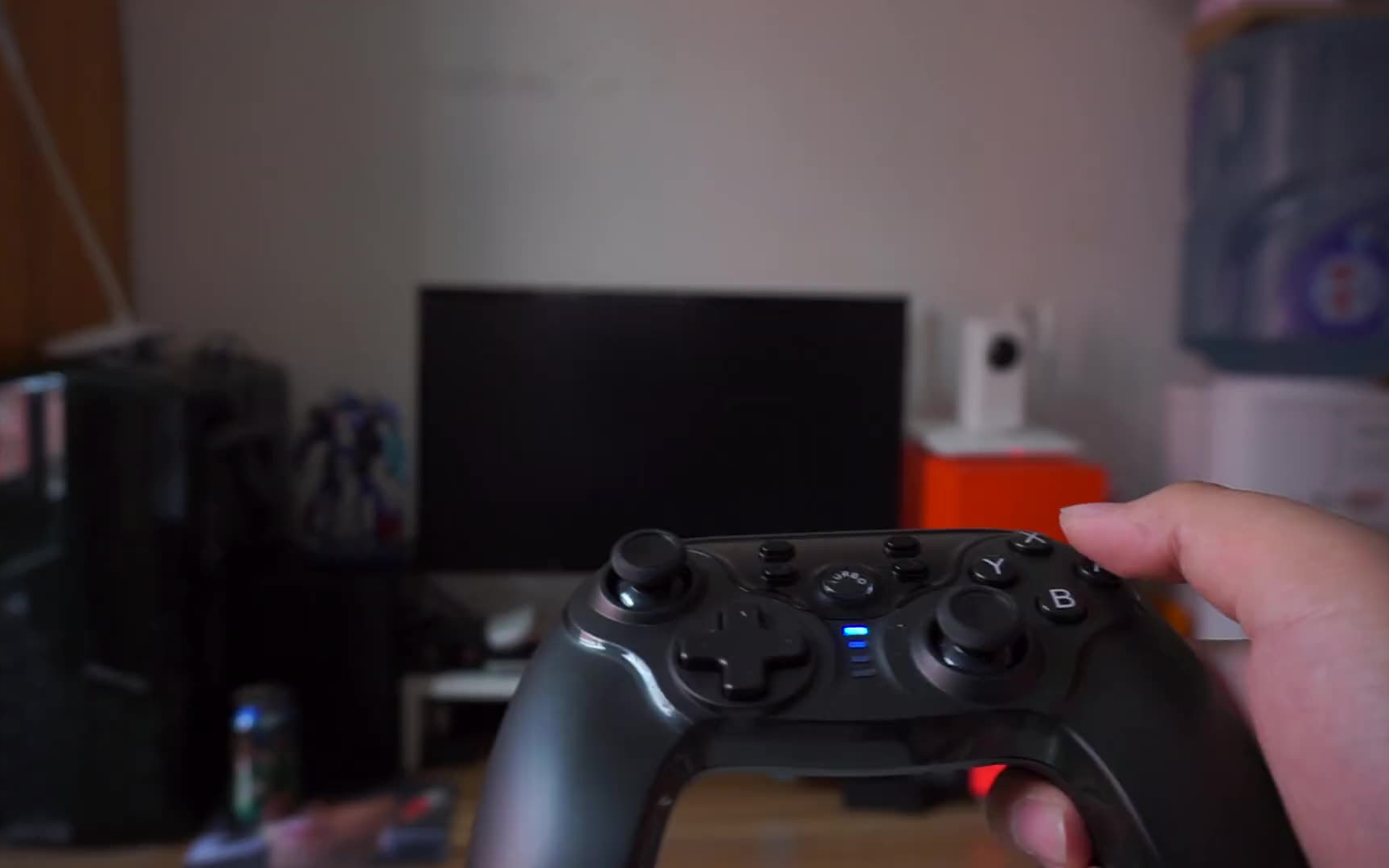 国产switch手柄原带震动太大,自己改的震动,完美操作喷射战士2