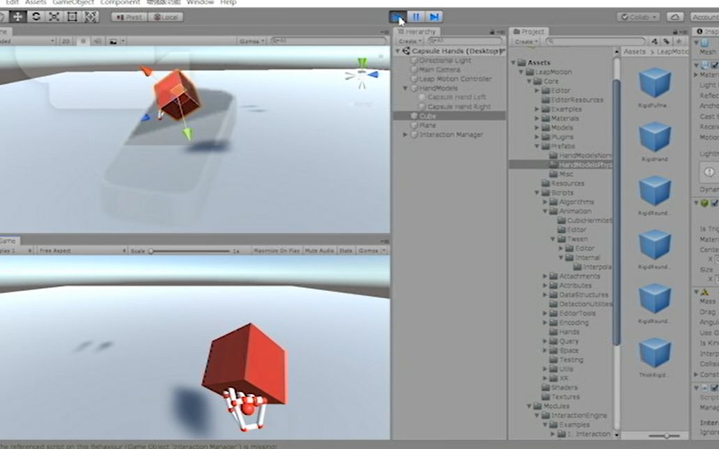 unity教程】leap motion&unity最基础入门视频|如何实现虚拟手|虚拟手...