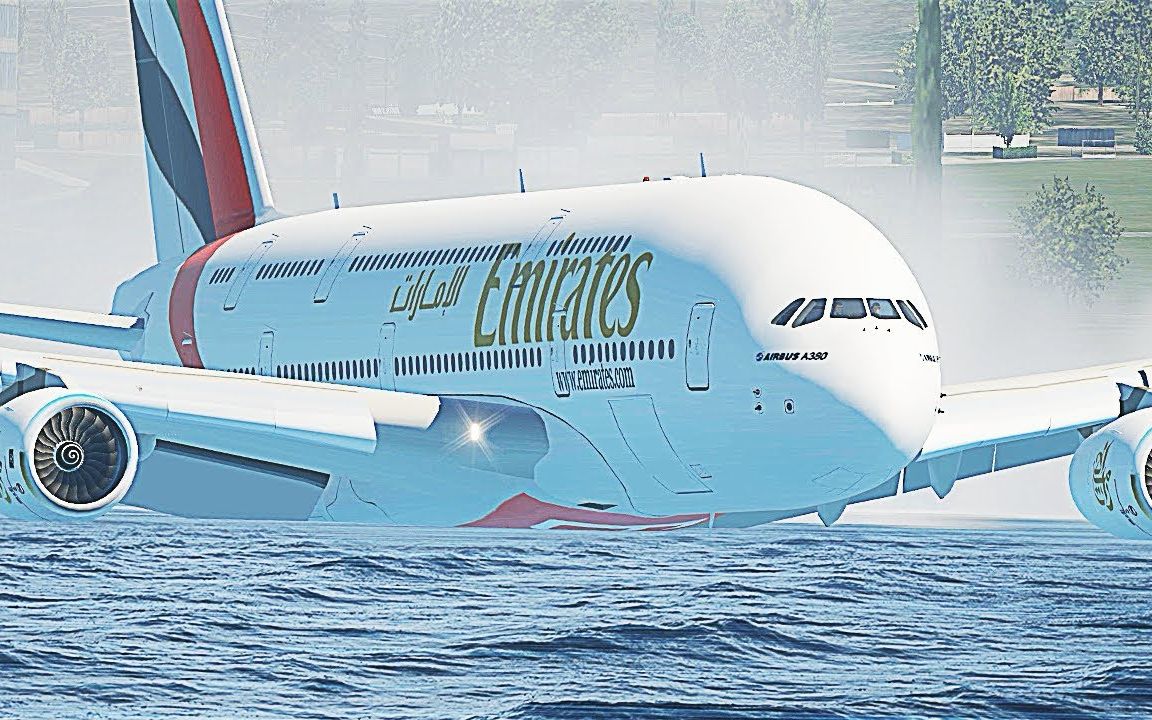 【飞行模拟】X Plane 11-A380 水上紧急迫降【lucaas】