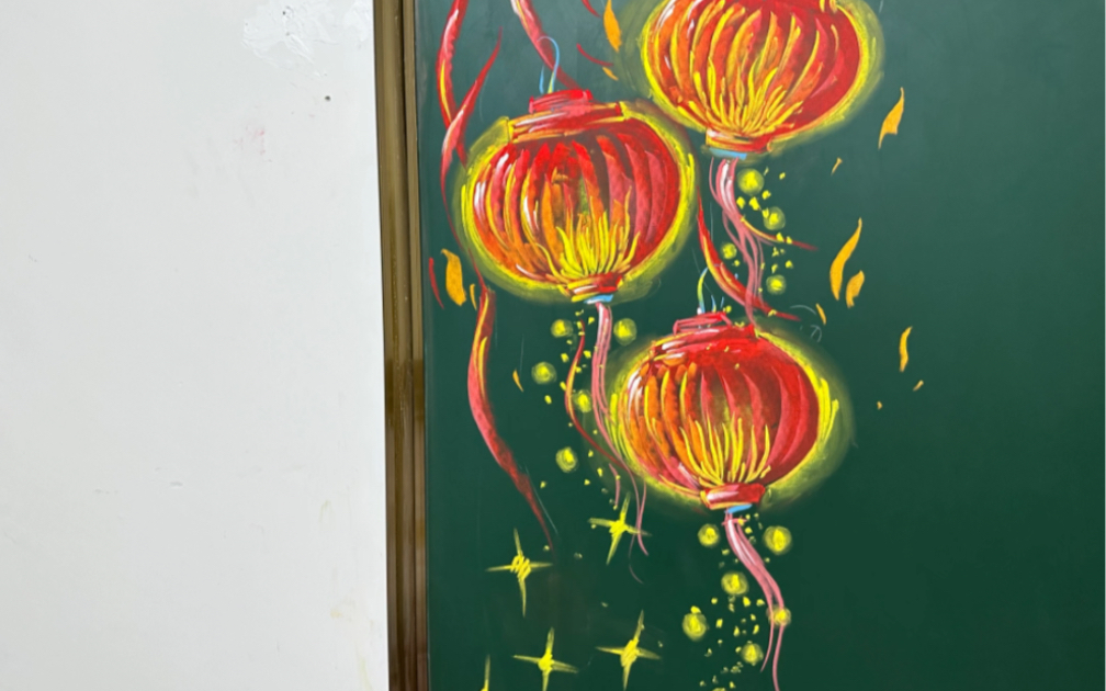 粉笔画(灯笼灯笼灯笼红)